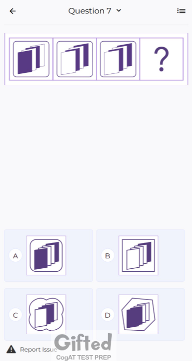 Grade 8 CogAT Nonverbal: Figure Classification Practice Questions
